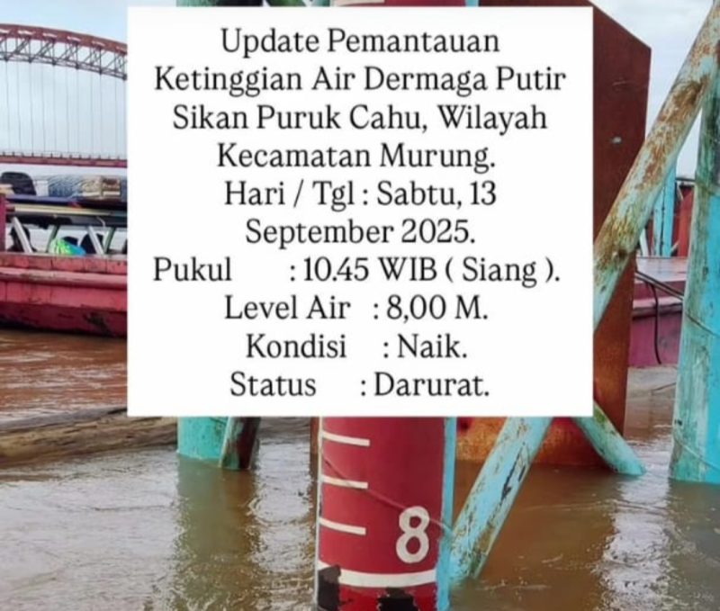 Sungai Barito Meluap, BPBD Murung Raya Imbau Warga Waspada | 1tulah News